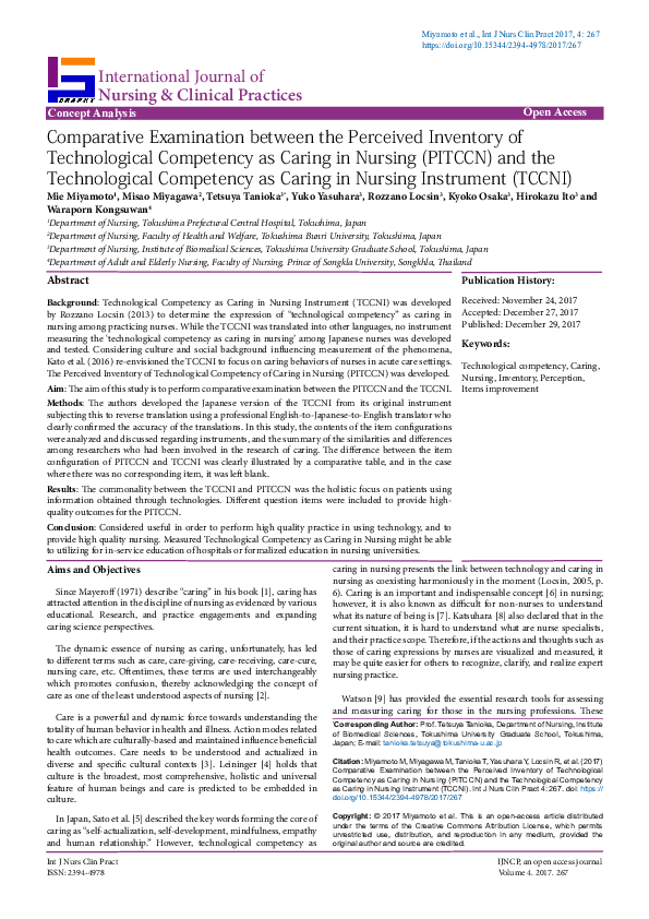 (PDF) Comparative Examination between the Perceived Inventory of ...