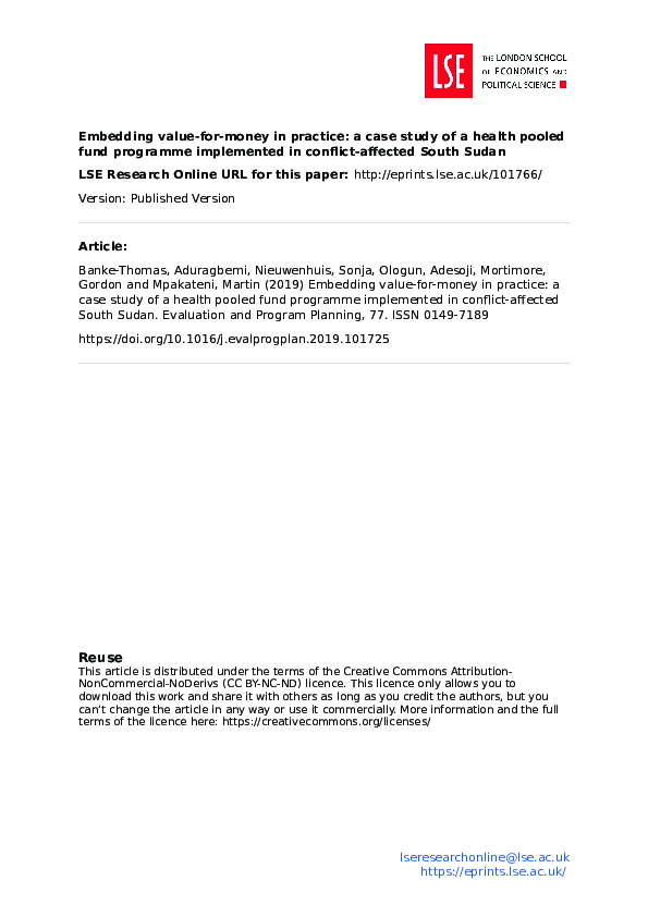(PDF) HEALTH POOLED FUND: SOUTH SUDAN Mid-Term Review Report: Draft for ...