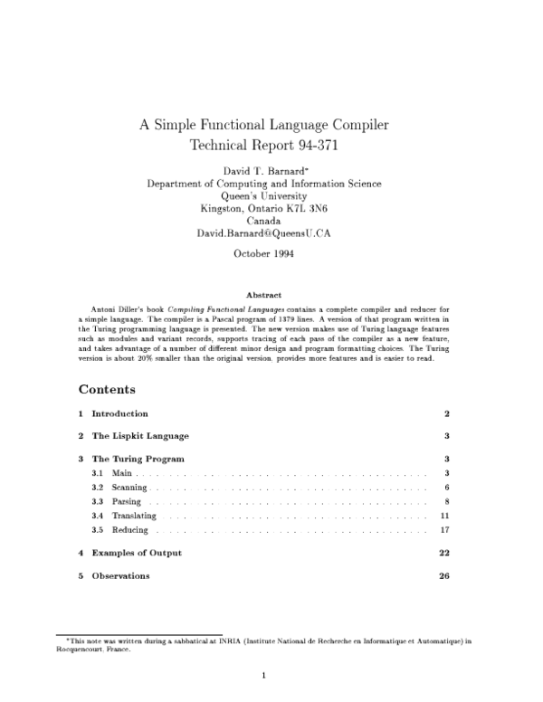 (PDF) A simple functional language compiler