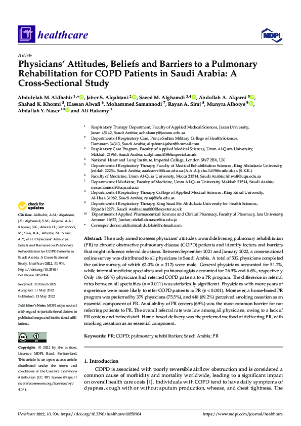 (PDF) Physicians’ Attitudes, Beliefs and Barriers to a Pulmonary ...