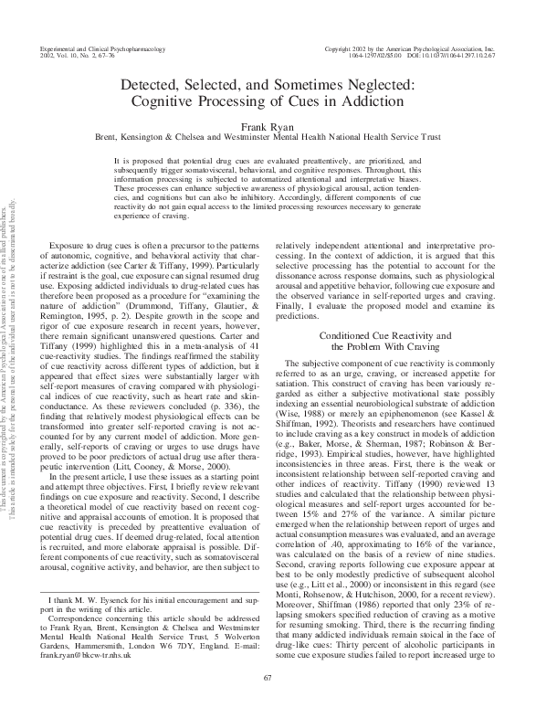 (PDF) Detected, selected, and sometimes neglected: cognitive processing ...
