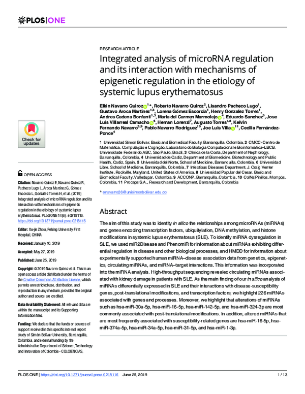 (PDF) Integrated analysis of microRNA regulation and its interaction with mechanisms of ...