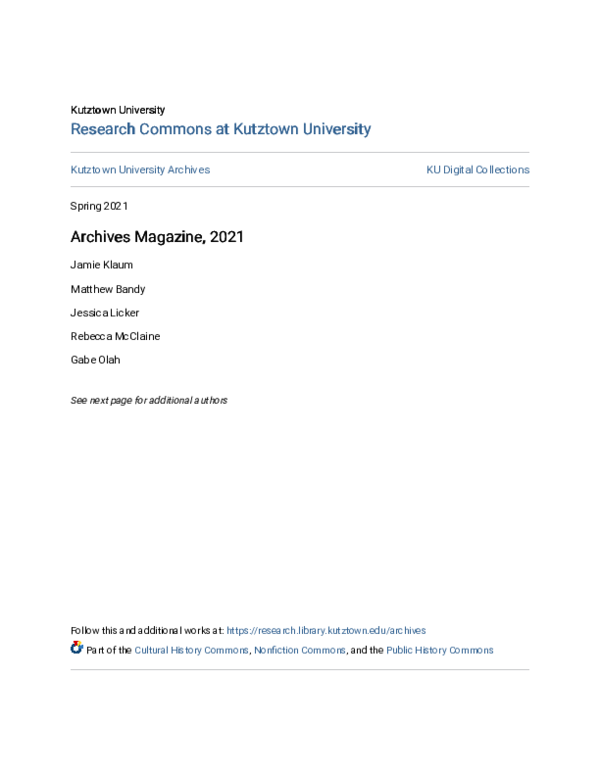 (PDF) Archives Magazine, 2021