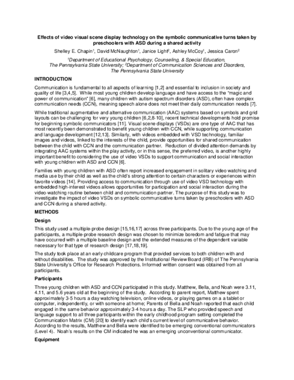 (PDF) Effects of video visual scene display technology on the symbolic ...