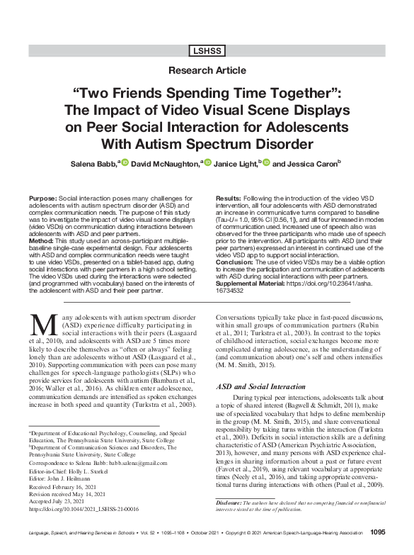 (PDF) “Two Friends Spending Time Together”: The Impact of Video Visual ...