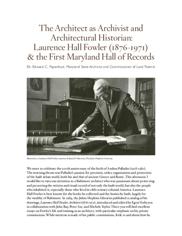 (PDF) The Architect as Archivist and Architectural Historian: Laurence ...