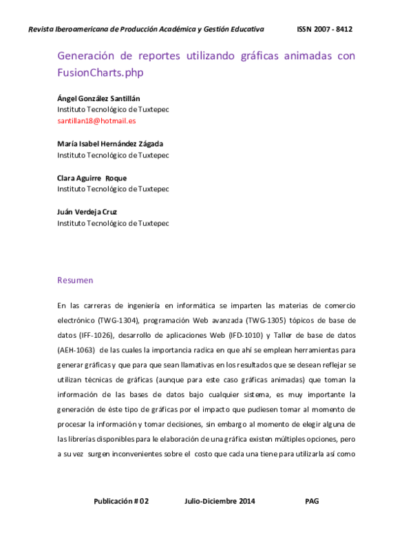 (PDF) Generación de reportes utilizando gráficas animadas con ...