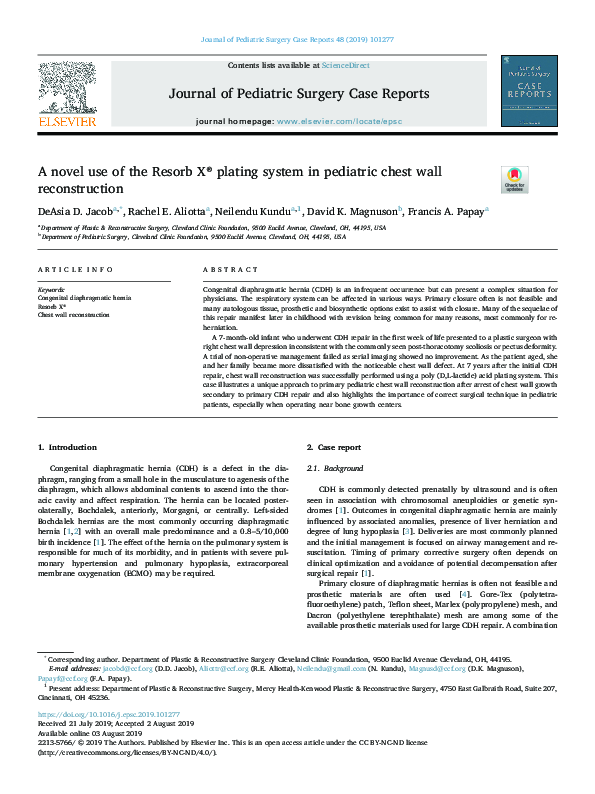 (PDF) A novel use of the Resorb X® plating system in pediatric chest ...