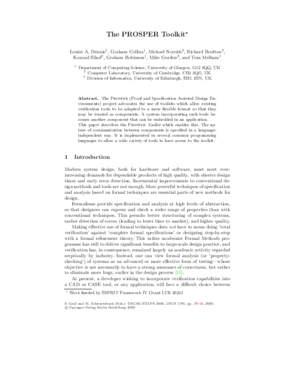 (PDF) The PROSPER toolkit