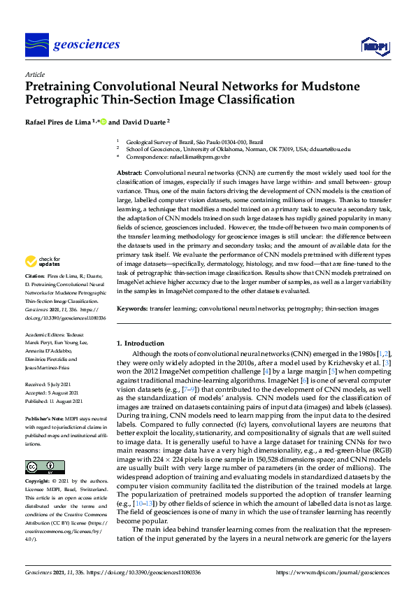 (PDF) Pretraining Convolutional Neural Networks for Mudstone Petrographic Thin-Section Image ...