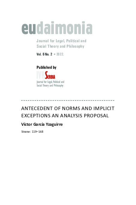 (PDF) Antecedent of norms and implicit exceptions. An analysis proposal