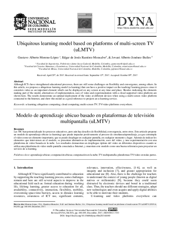 (PDF) Ubiquitous learning model based on platforms of multi-screen TV (uLMTV)