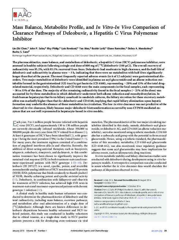 (PDF) Mass balance, metabolite profile, and in vitro-in vivo comparison ...