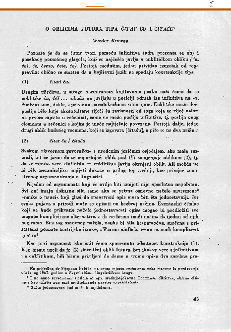 (PDF) O oblicima futura tipa čitat ću i čitaču