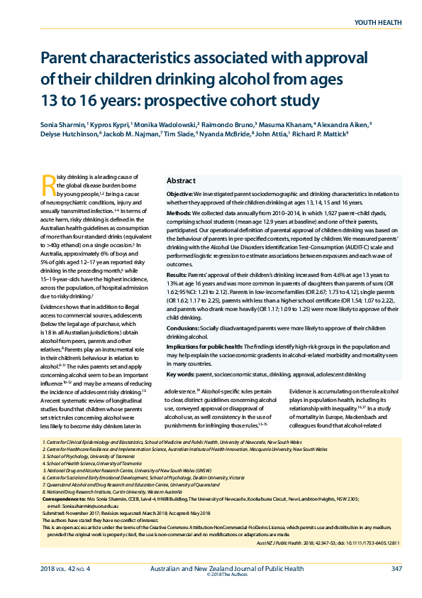 (PDF) Parent characteristics associated with approval of their children ...