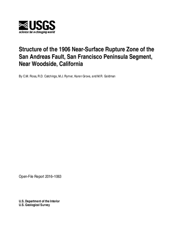 (PDF) Structure of the 1906 near-surface rupture zone of the San ...