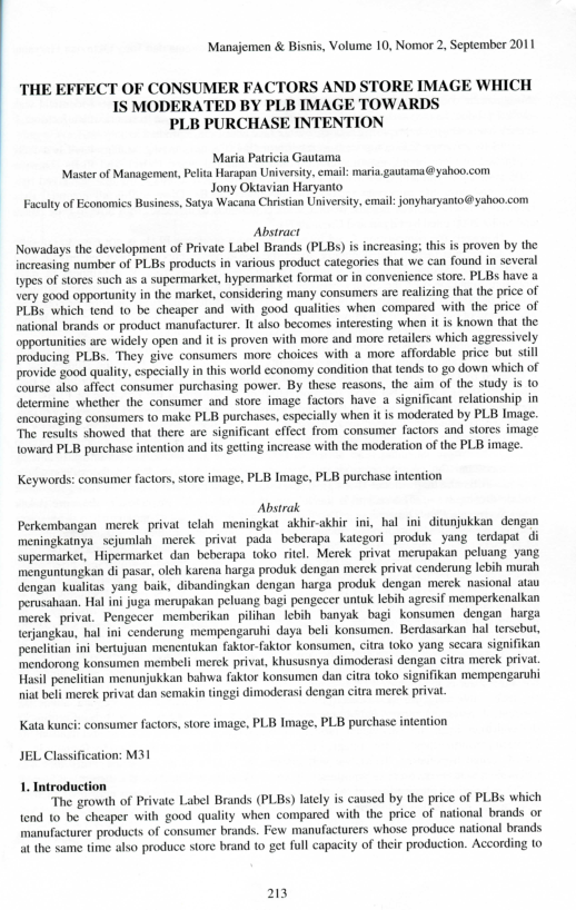 (PDF) The Effect of Consumer Factors and Store Image Which is Moderated ...