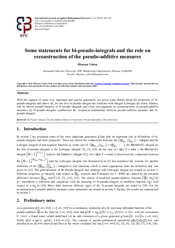 (PDF) Some statements for bi-pseudo-integrals and the role on ...
