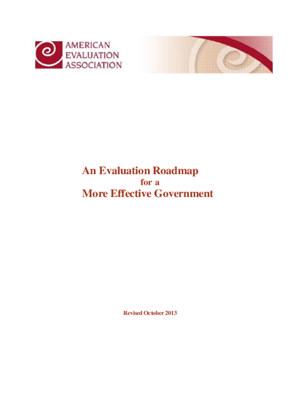(PDF) An Evaluation Roadmap for a more effective government