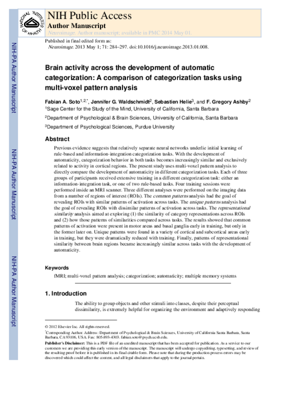 (PDF) Brain activity across the development of automatic categorization: A comparison of ...