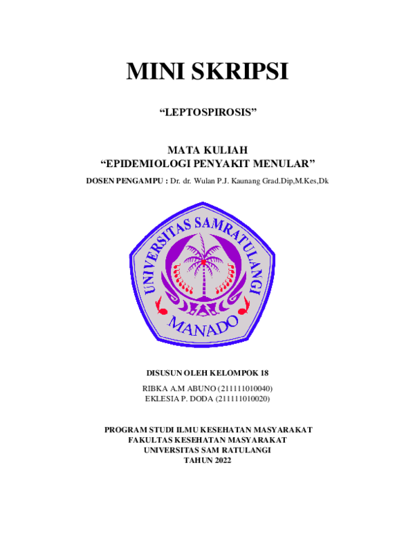(PDF) MINI SKRIPSI LEPTOSPIROSIS_KELAS 3A