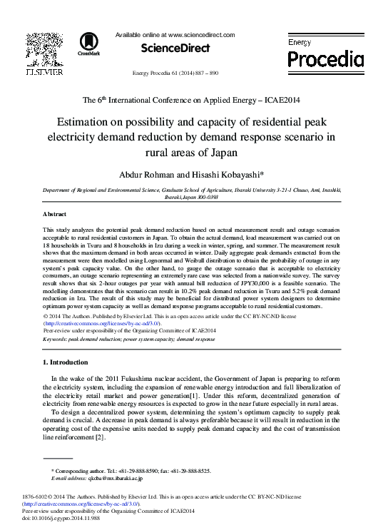 (PDF) Estimation on Possibility and Capacity of Residential Peak ...