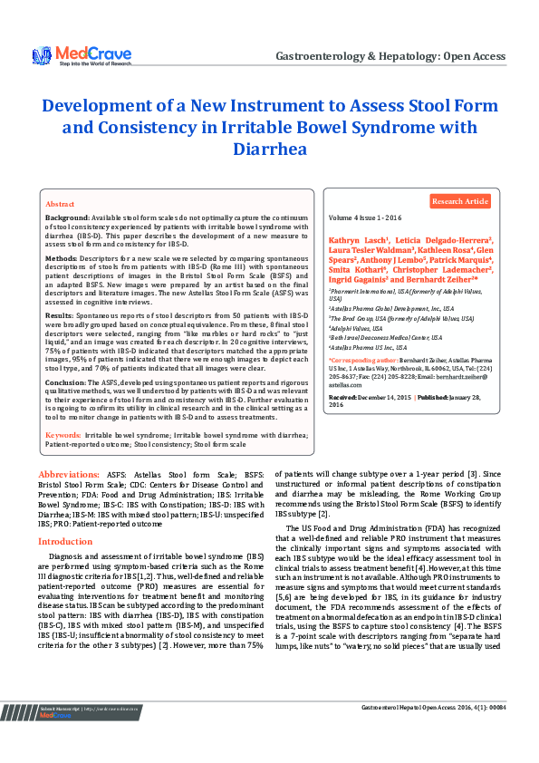 (PDF) Development of a New Instrument to Assess Stool Form and ...