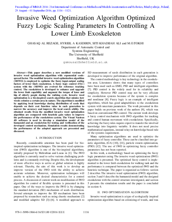 (PDF) Invasive weed optimization algorithm optimized fuzzy logic ...