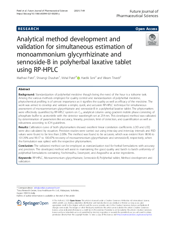 (PDF) Analytical method development and validation for simultaneous estimation of monoammonium ...