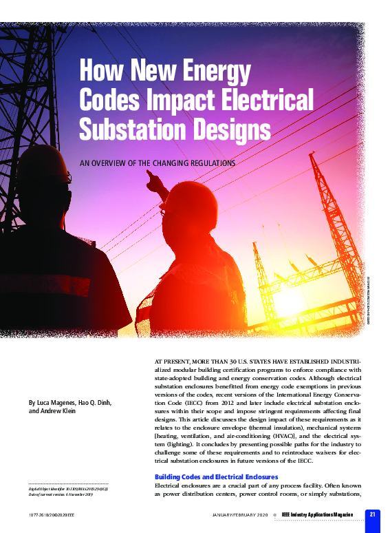(PDF) How New Energy Codes Impact Electrical Substation Designs: An ...