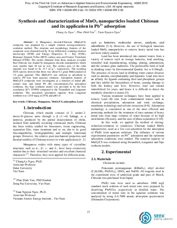 (PDF) Synthesis and characterization of MnO2 nanoparticles loaded ...