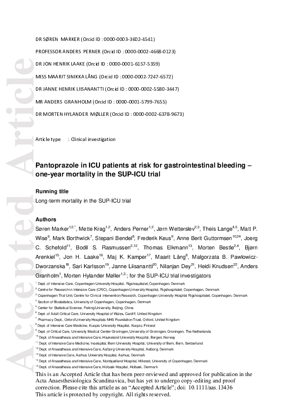 (PDF) Pantoprazole in ICU patients at risk for gastrointestinal ...
