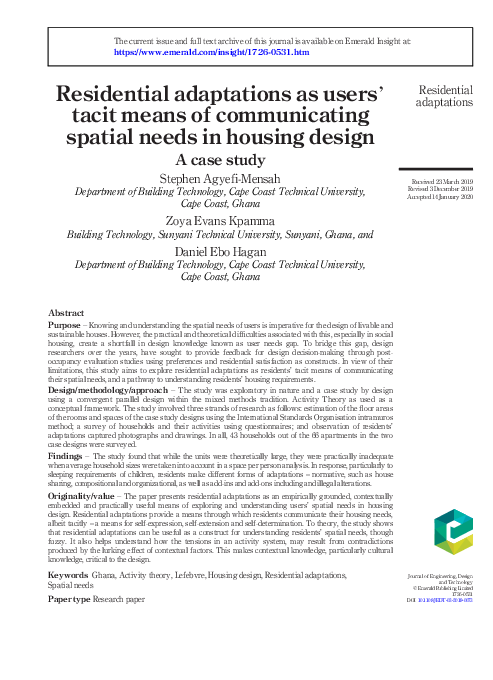 (PDF) Residential adaptations as users' tacit means of communicating ...