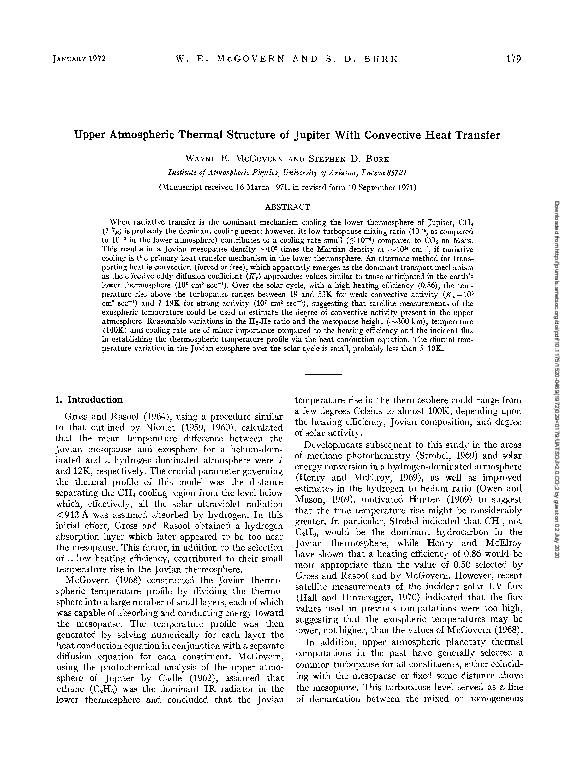 (PDF) Upper Atmospheric Thermal Structure of Jupiter With Convective ...