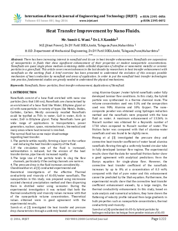 (PDF) Heat Transfer Improvement by Nano Fluids