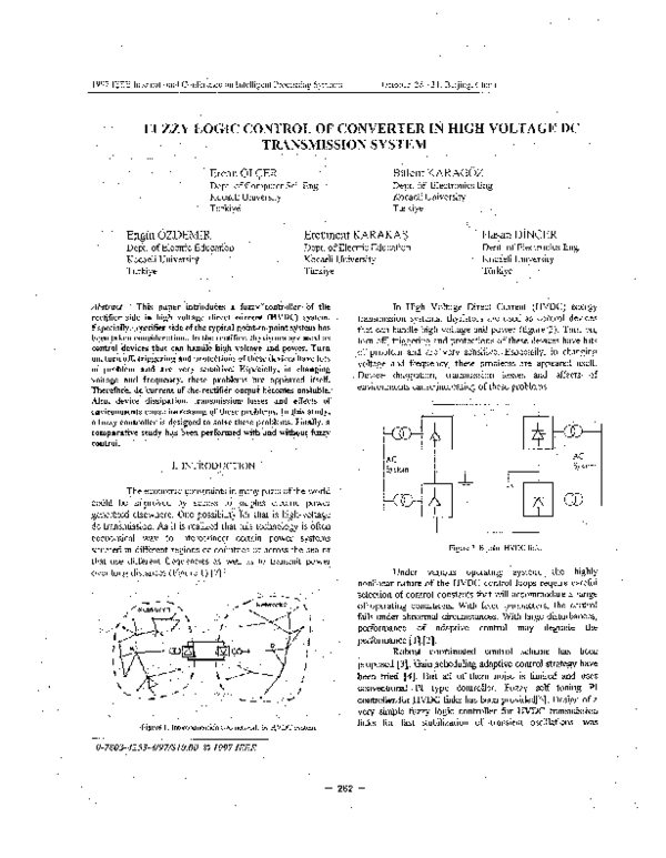 (PDF) Fuzzy logic control of converter in high voltage DC transmission system