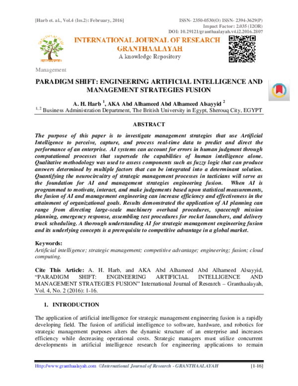 (PDF) Paradigm Shift: Engineering Artificial Intelligence and ...