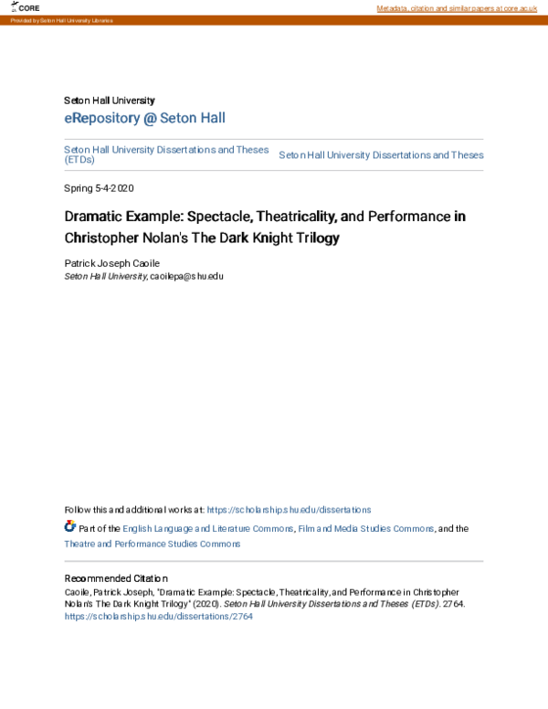 (PDF) Dramatic Example: Spectacle, Theatricality, and Performance in ...