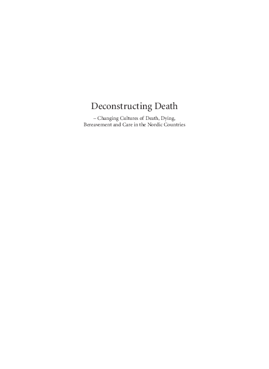 (PDF) The Cultural Construction and Deconstruction of Death – Changing ...