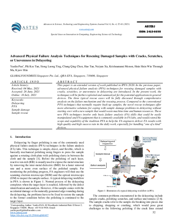 (PDF) Advanced Physical Failure Analysis Techniques for Rescuing ...
