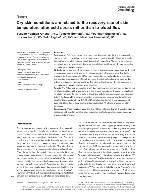 (PDF) Dry skin conditions are related to the recovery rate of skin ...