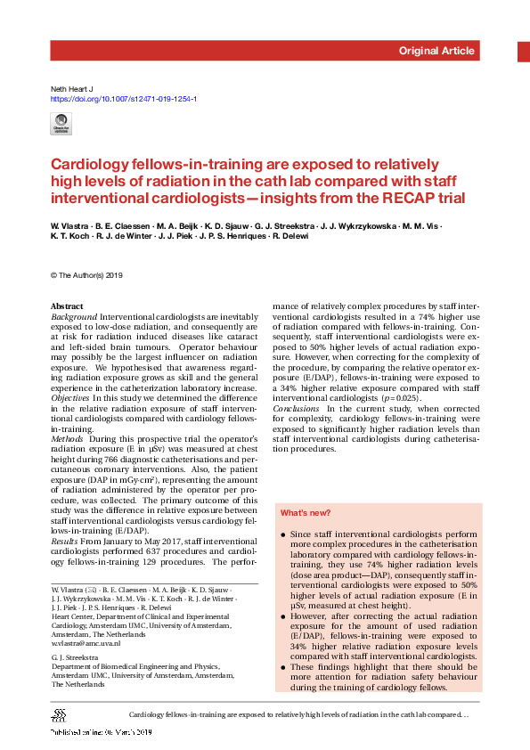(PDF) Cardiology fellows-in-training are exposed to relatively high ...