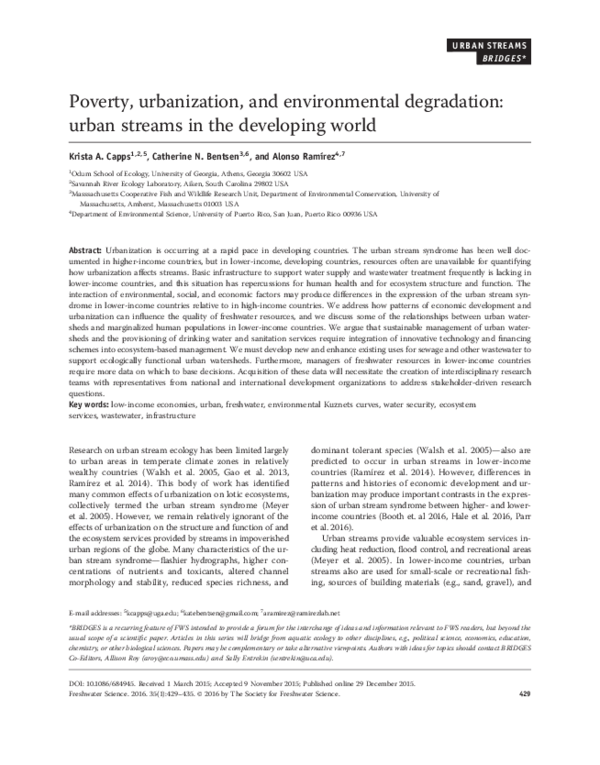 (PDF) Poverty, urbanization, and environmental degradation: urban ...