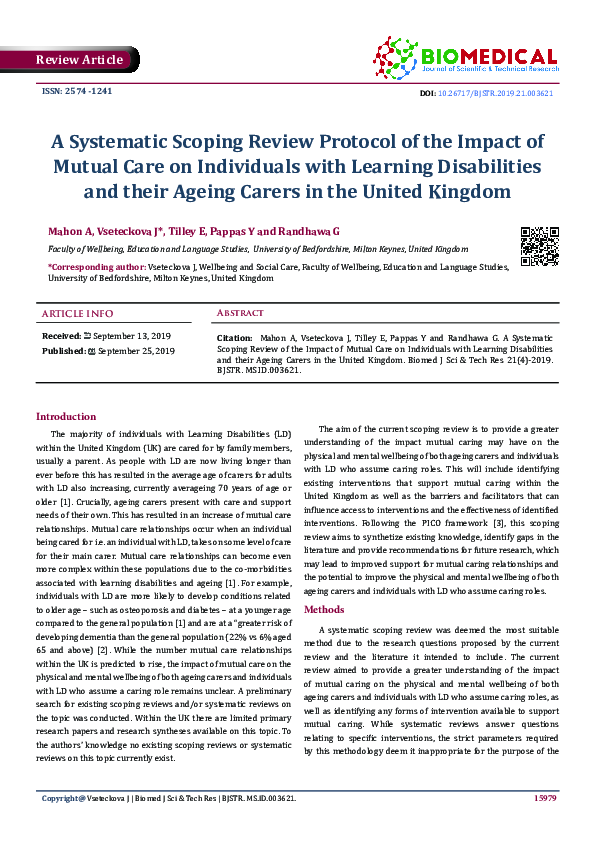 (PDF) A Systematic Scoping Review Protocol of the Impact of Mutual Care ...