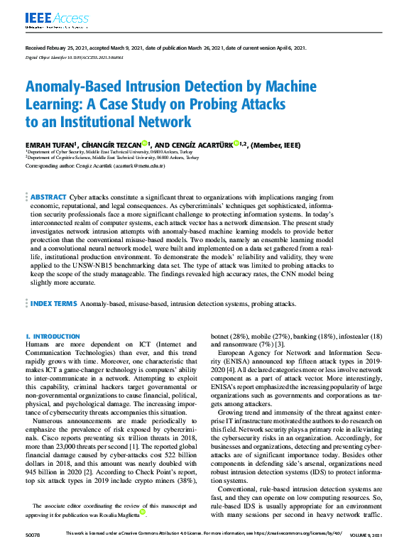 (PDF) Anomaly-Based Intrusion Detection by Machine Learning: A Case ...