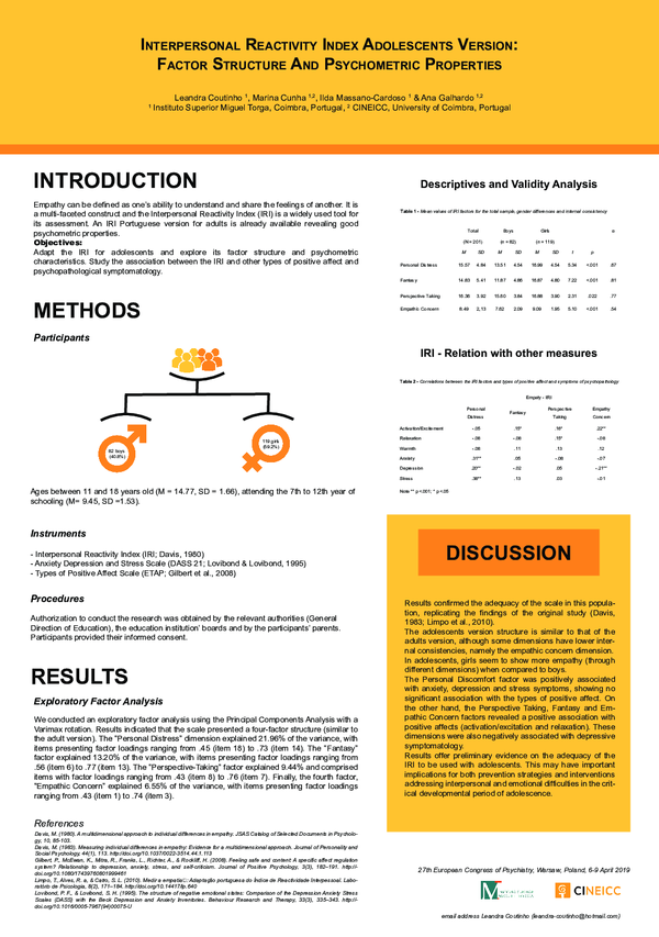 (PDF) Interpersonal Reactivity Index Adolescents Version: Factor ...