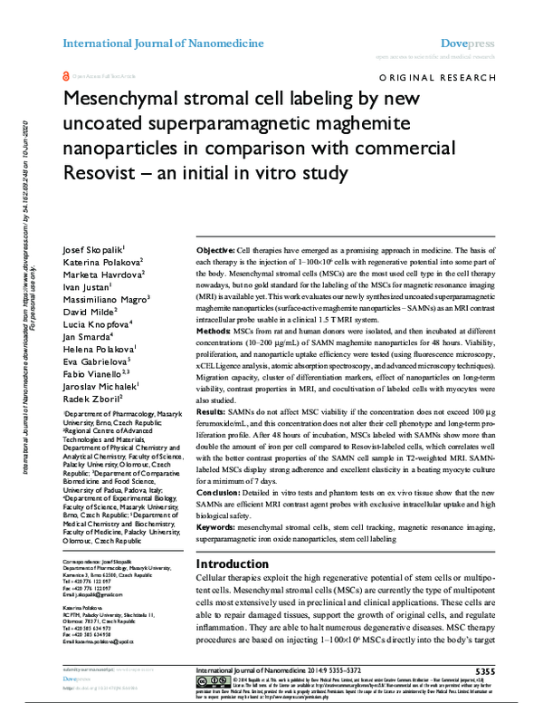 (PDF) Mesenchymal stromal cell labeling by new uncoated ...