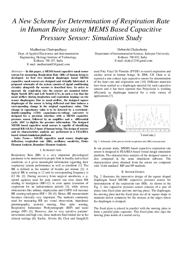 (PDF) A New Scheme for Determination of Respiration Rate in Human Being Using MEMS Based ...