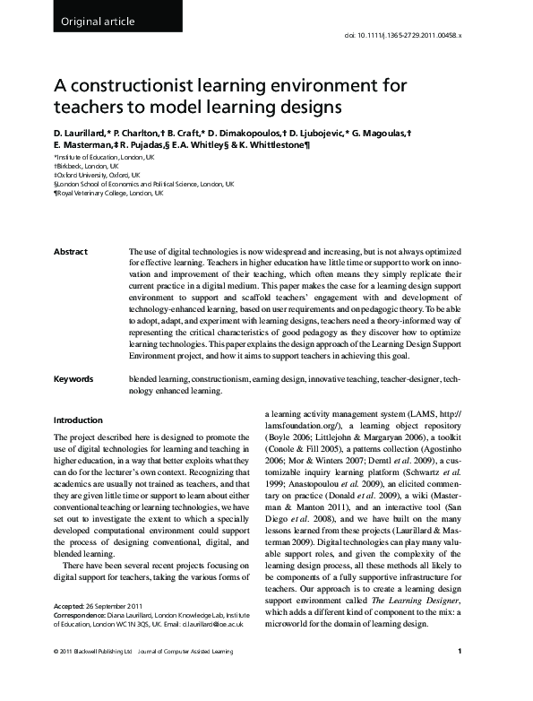 (PDF) A constructionist learning environment for teachers to model ...