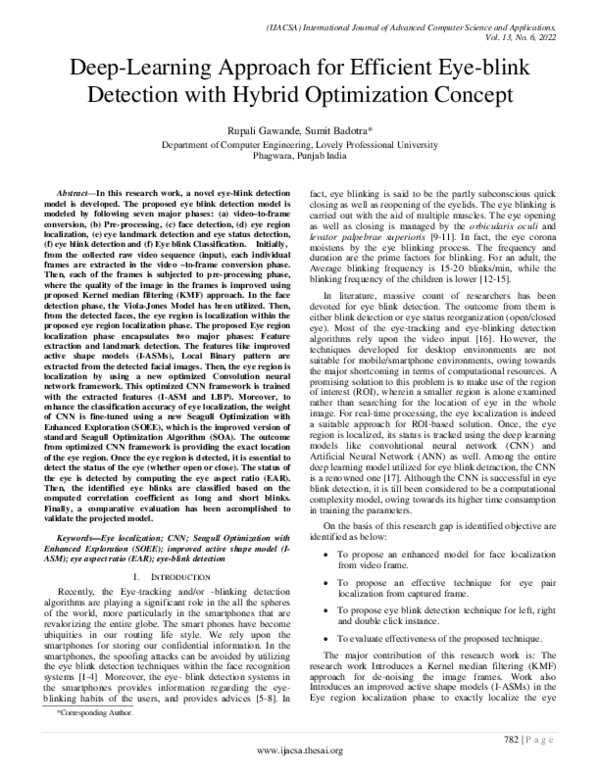 (PDF) Deep-Learning Approach for Efficient Eye-blink Detection with Hybrid Optimization Concept